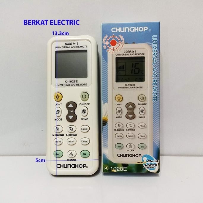 Jual +%+%+%] Remote Multi Universal AC A/C + LED LIGHT K-1028E Chunghop ...