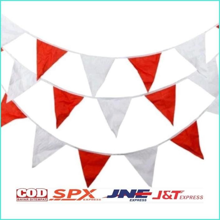 Jual Serba Murah Ready Bendera Segitiga Renteng Bahan Kain Bendera Merah Putih Umbul Umbul Merah ...