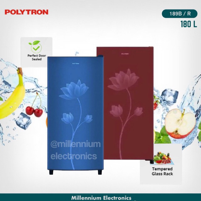 Jual Polytron PRB-189R Kulkas 1 Pintu 180 Liter 75 Watt 189B 189 ...