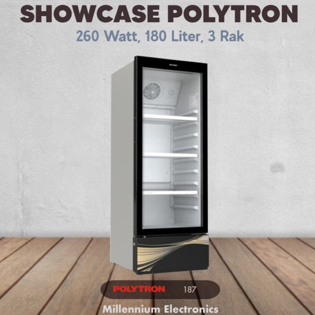Jual SHOWCASE POLYTRON SCN 187 L 3 RAK DISPLAY show case KULKAS scn187 ...