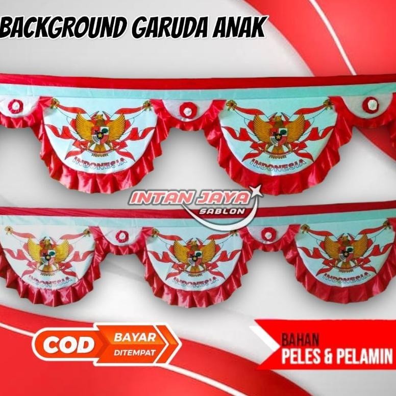 Jual Viral Background Garuda Merah Putih 5 Gelombang/Bendera Umbul Umbul Gelombang Flase Sale ...