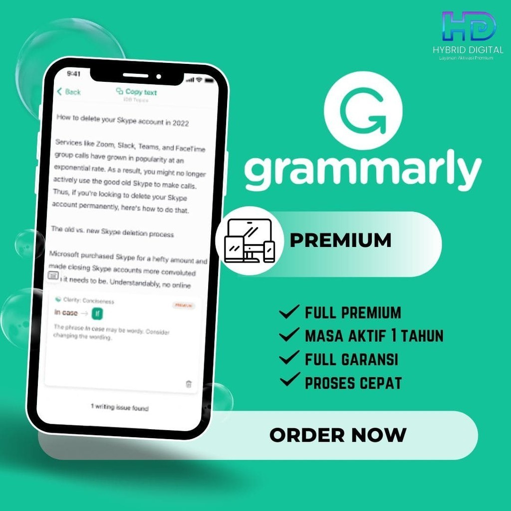 Jual Grammarly Premium 1 Tahun Resmi Bergaransi (Proses Cepat 10 ...