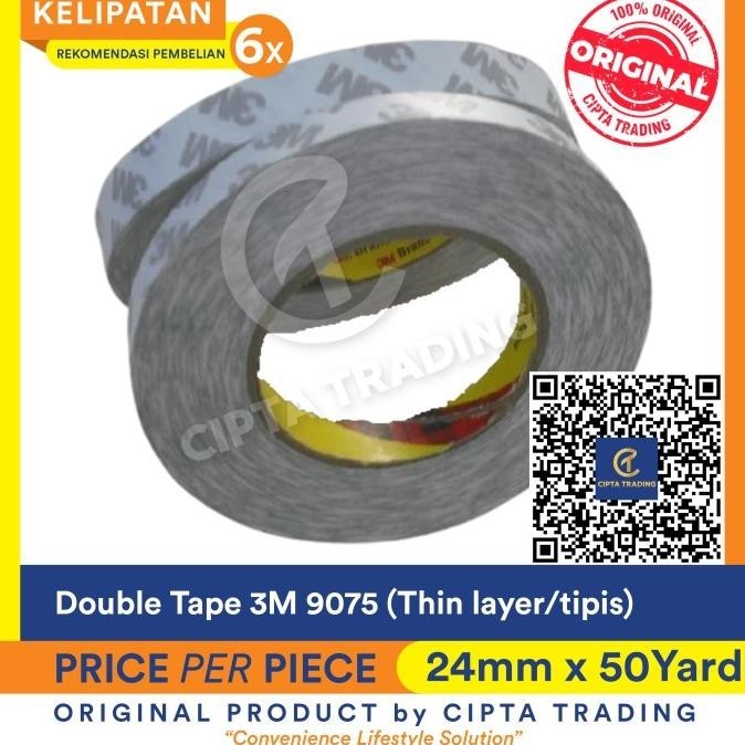 Jual Double Tape - 3M - Thin Film 50 Yard (product Code 9075) | Shopee ...