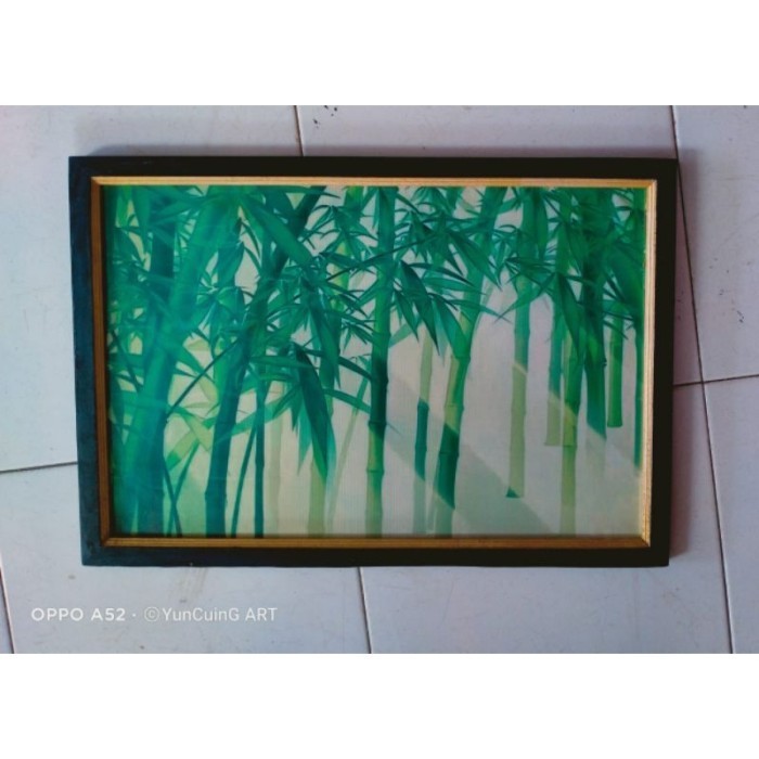 Jual KOMPLIT lukisan cetak hutan bambu plus Bingkai | Shopee Indonesia