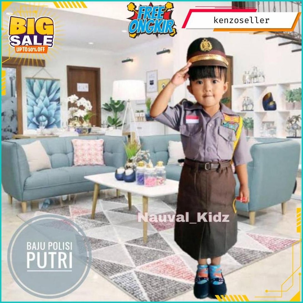 Jual BAJU PROFESI POLISI ANAK PUTRI/KOSTUM SERAGAM POLWAN / POLISI ...