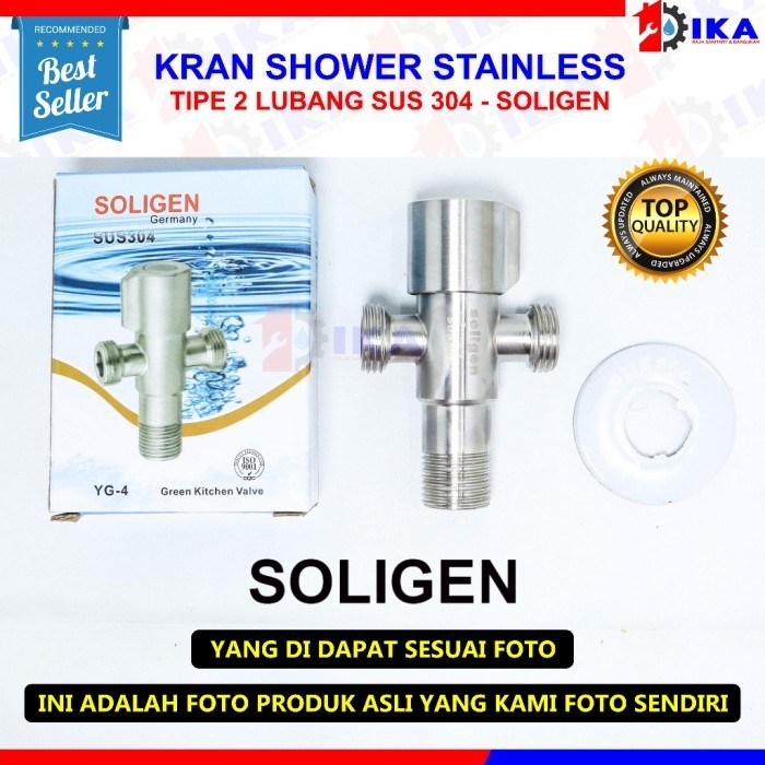 Jual Stop Kran Kloset 2 Cabang Double Stainless Jet Shower Soligen SUS304 YG4 Kamar Mandi Model ...