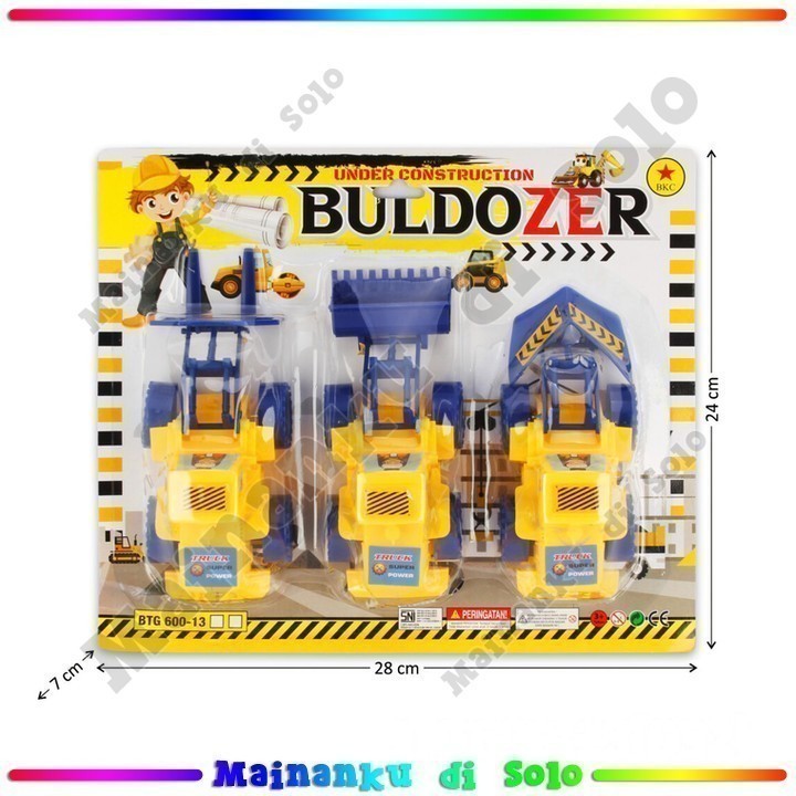 Jual [Mainanku] Mainan Kendaraan Konstruksi Truk Bulldozer 3 Pcs ...