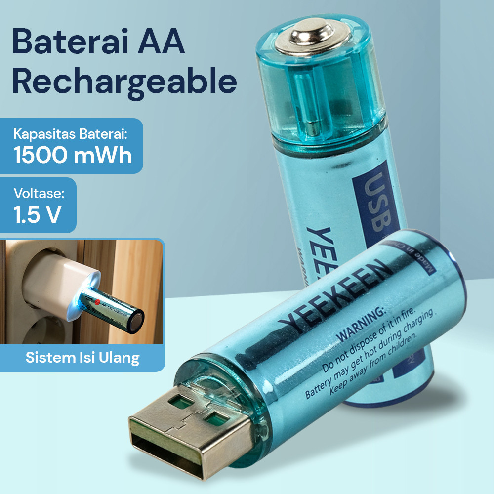 Jual Baterai Rechargeable AA Li-Ion 1.5V USB 1500mWh 1 PCS - MB-10 ...