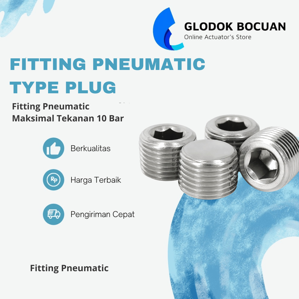 Jual PLUG 02 Fitting End Plug Connector Baut L Tanam Drat 1/4 Inch ...