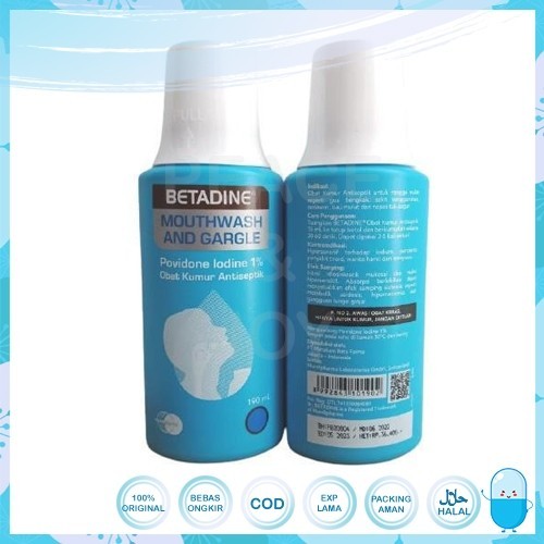 Jual BETADINE KUMUR 190 ML MOUTHWASH AND GARGLE ANTISEPTIK POVIDONE IODINE DIJAMIN ORIGINAL ...