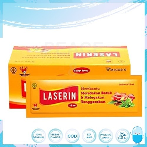 Jual LASERIN ISI 10 SACHET 15 ML OBAT BATUK MEREDAKAN BATUK MELEGAKAN ...