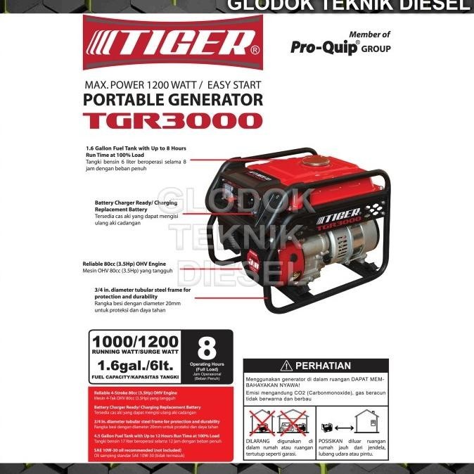 Jual Jual! Genset Tiger 1200 Watt Tgr3000 Tiger Tgr 3000 / Genset 1000 ...