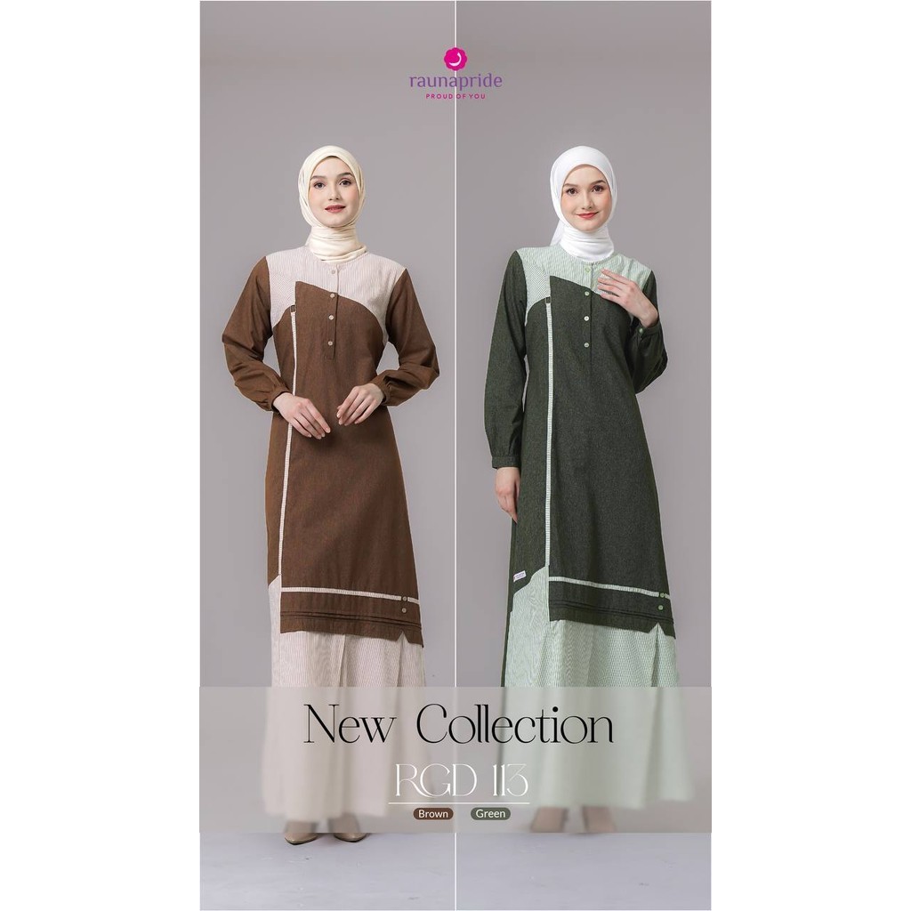 Jual gamis rauna RGD 113 / gamis raunapride / baju muslim wanita busui ...