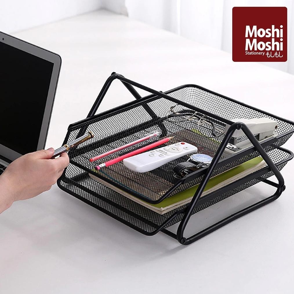 Jual SPECIAL Document Tray Desk Storage Foldable 2 Tiers Rak Kertas ...