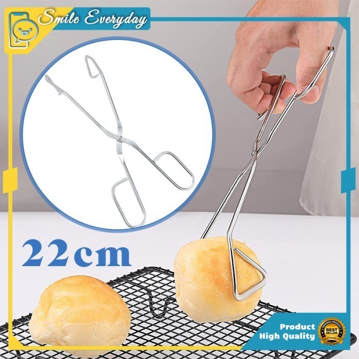 Jual Capitan Makanan Stainless Triangle Kitchen Tongs Food Tong Capitan ...