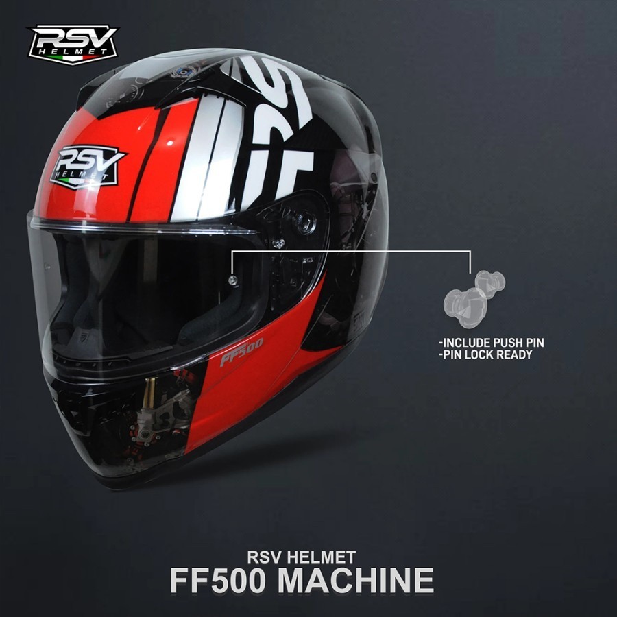 Jual Helm Full Face - RSV FF500 Machine RED | Shopee Indonesia
