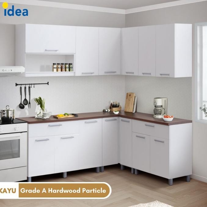 Jual IDEA INDIANA Kitchen Set Lemari Kabinet Dapur Kayu Putih Atas ...
