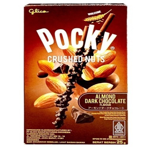 Jual S05354 POCKY CRUSHED NUTS ALMOND DARK CHOCOLATE BISCUIT STICK 25GR ...