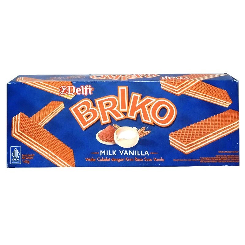 Jual S58052 WAFER DELFI BRIKO MILK VANILA 125GR MAJU BERSAMA | Shopee ...