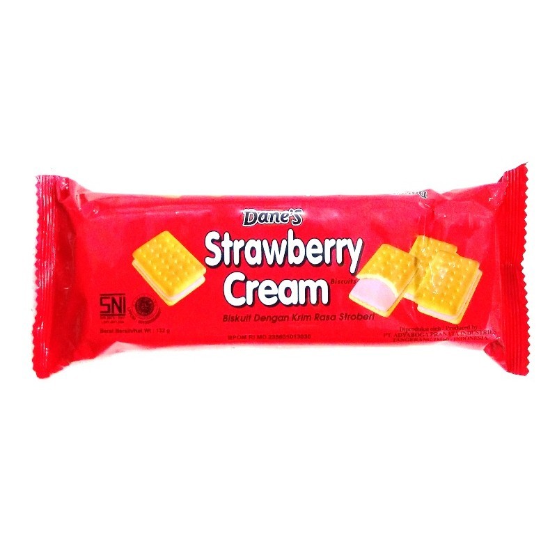 Jual S12576 DANES STRAWBERRY CREAM BISCUIT 132GR MAJU BERSAMA (20250415 ...