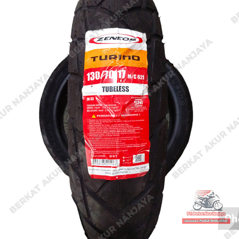 Jual Ban Motor Zeneos Turino ZN33 130/70-17 Ban Tubeless BONUS Pentil ...