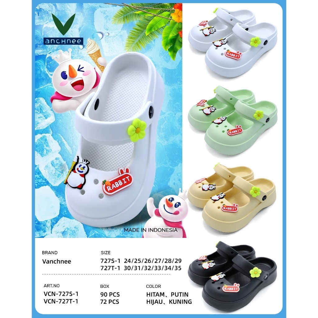 Jual Sendal Selop Anak Karakter Mixue VANCHANEE Model 727S-1 | Shopee ...