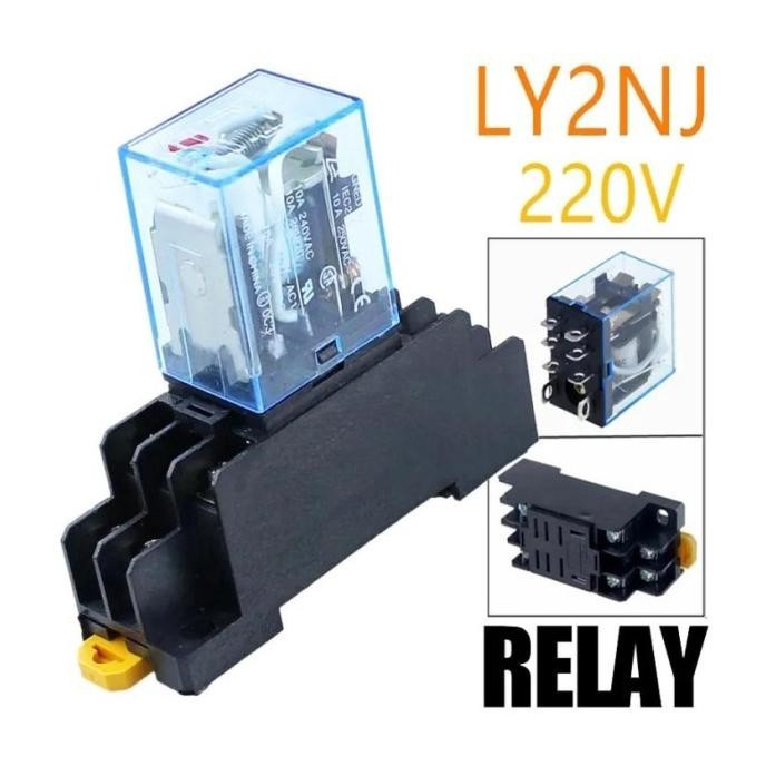 Jual Relay Omron Type Ly2Nj 220V/12V 8 Pin + Socket 8 Kaki Harga Khusus | Shopee Indonesia
