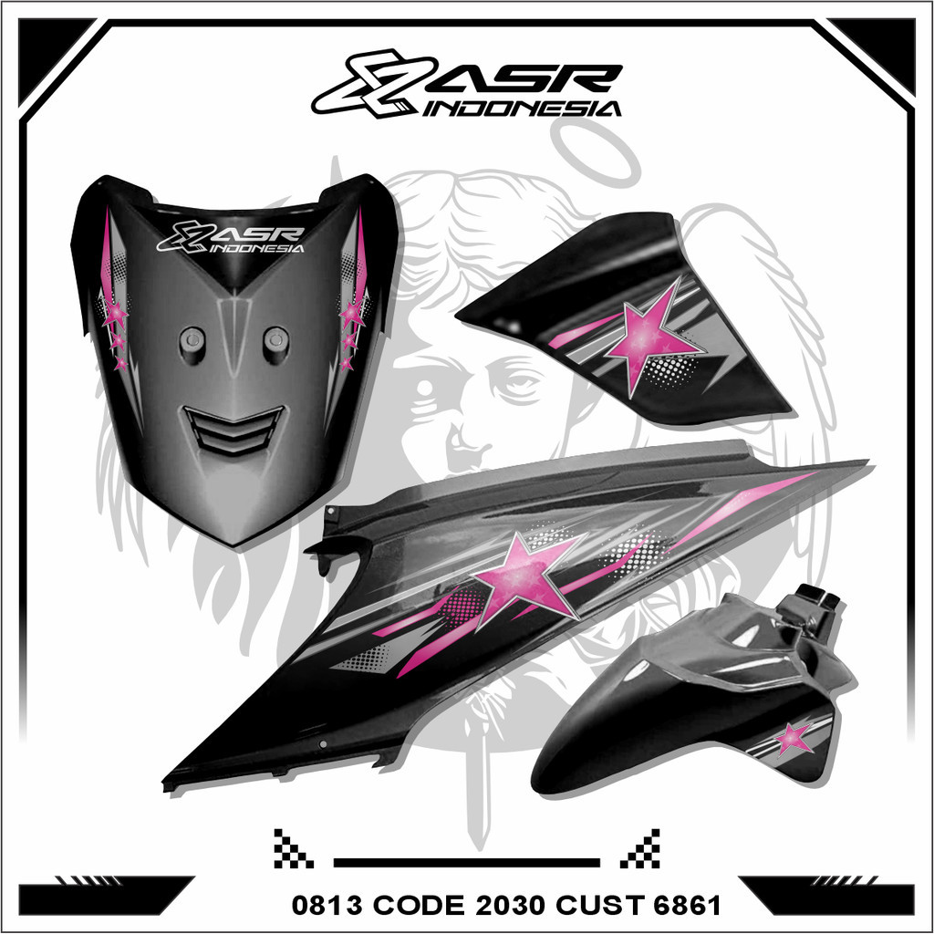 Jual STRIPING STICKER TRANSPARAN BEAT KARBU COSTUM DESIGN MOTIF BINTANG ...