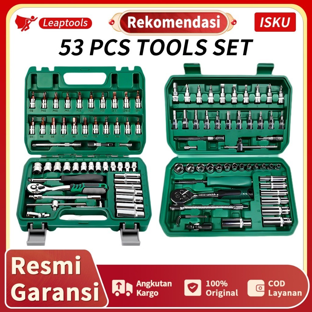 Jual Original Isku Kunci Sok Set 53Pcs Kunci Shock Set Lengkap Kunci Mata Sok 53 Pcs Set Socket ...