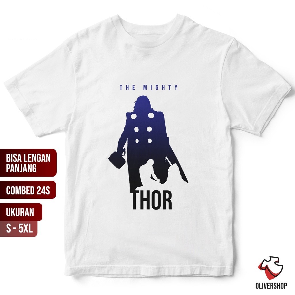 Jual Baju Kaos THOR THE MIGHTY - MARVEL - PREMIUM combed 24s baju kaos ...
