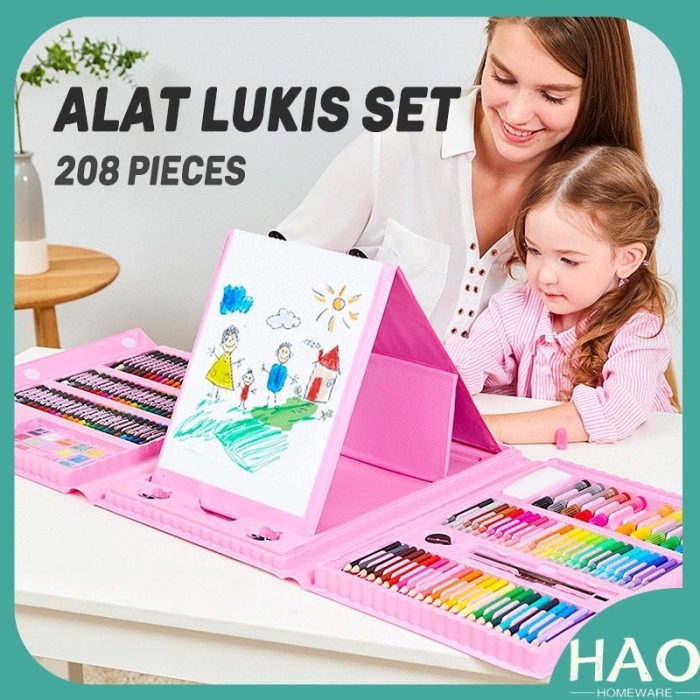 Jual Azalia Best!! Alat Lukis Set 208 Pcs Alat Menggambar Melukis Anak ...
