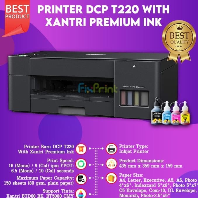 Jual Printer Brother DCP-T220 DCP T220 Pengganti T310 Tinta BTD60Bk ...