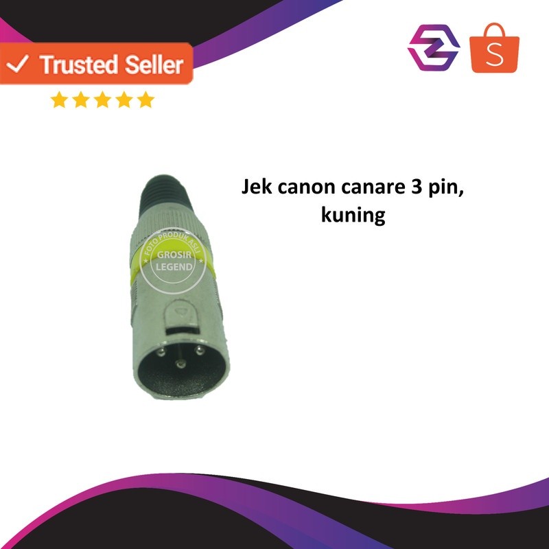 Jual Jack jak jek Canon Cannon male 3 pin Canare New strip warna kuning ...