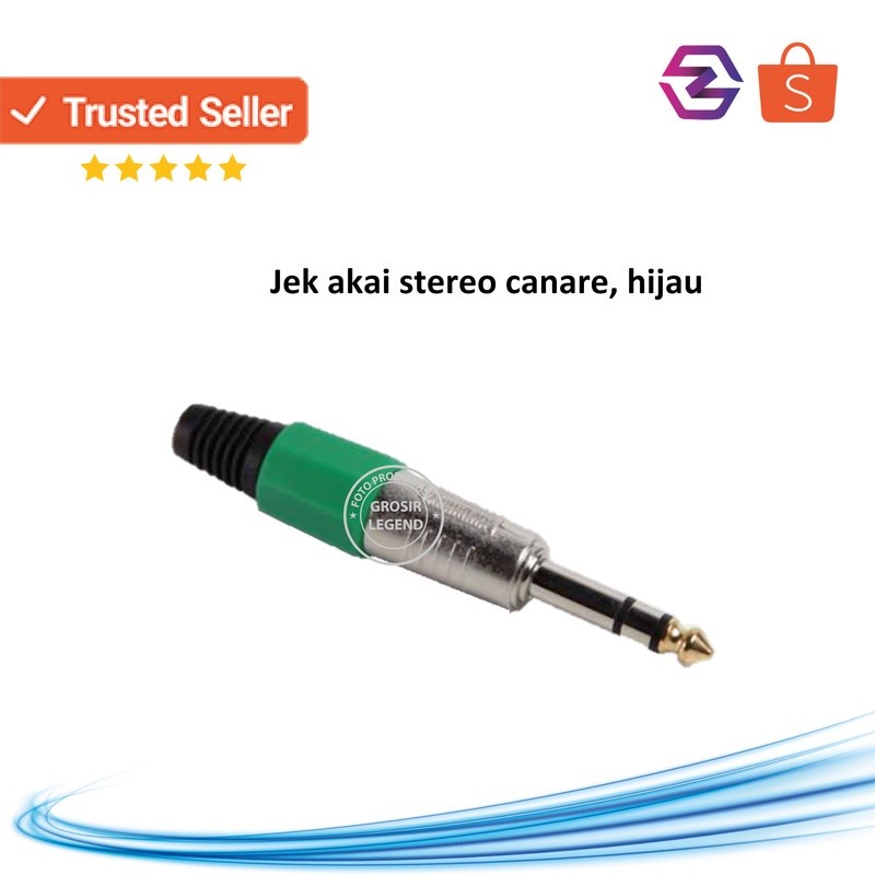 Jual Jack jak jek Akai akay mic stereo male Canare warna hijau | Shopee ...