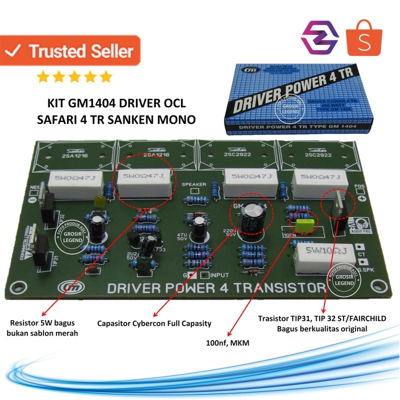 Jual Kit driver OCL Safari 4 TR Sanken mono GM 1404 | Shopee Indonesia