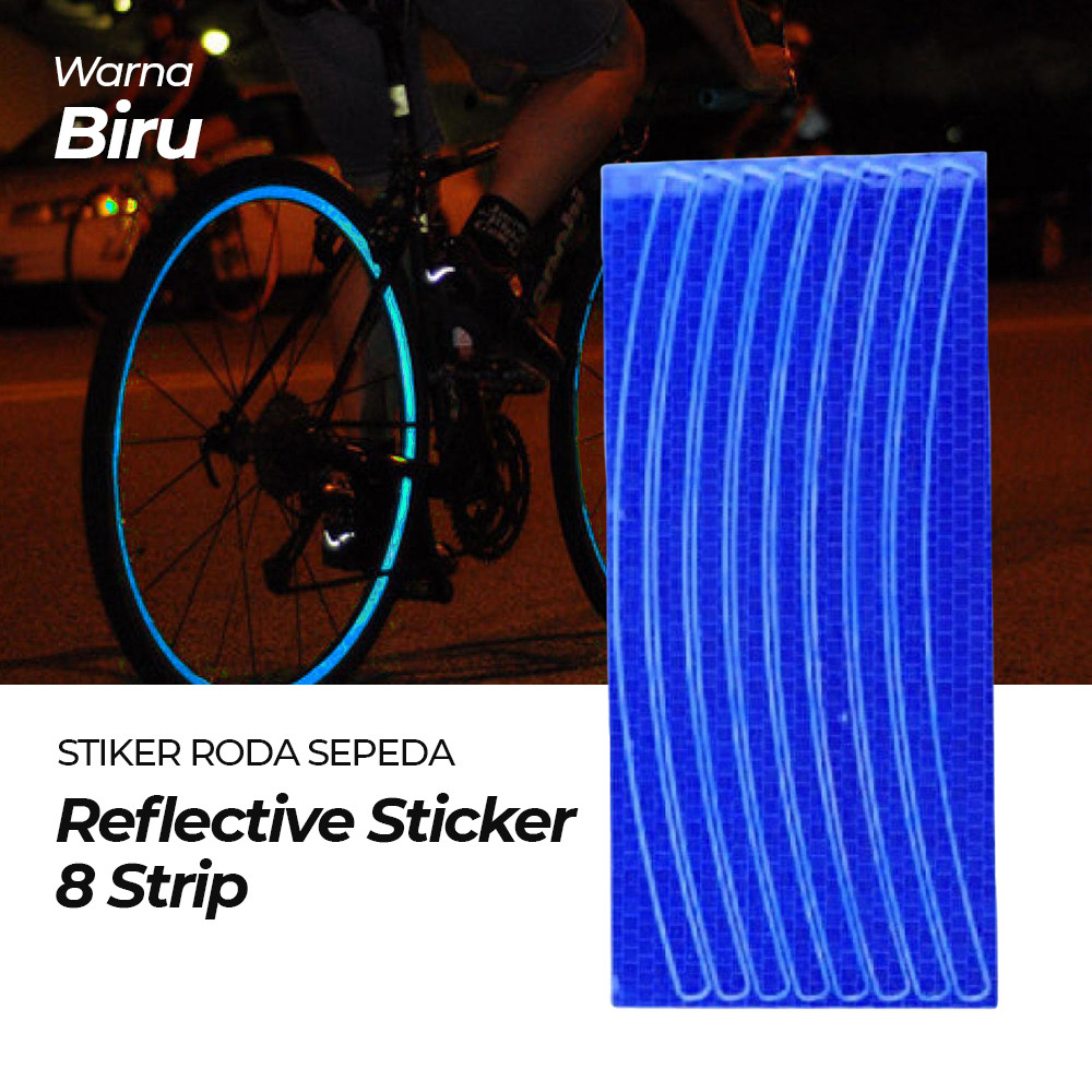 Jual Stiker Roda Sepeda Bicycle Wheel Reflective Sticker 8 Strip - A ...
