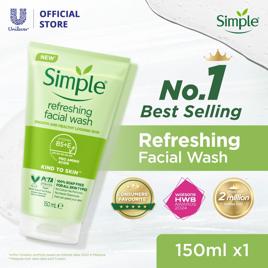 Jual Simple Facial Wash Gel Refreshing 150ml - Sabun Cuci Muka - No ...