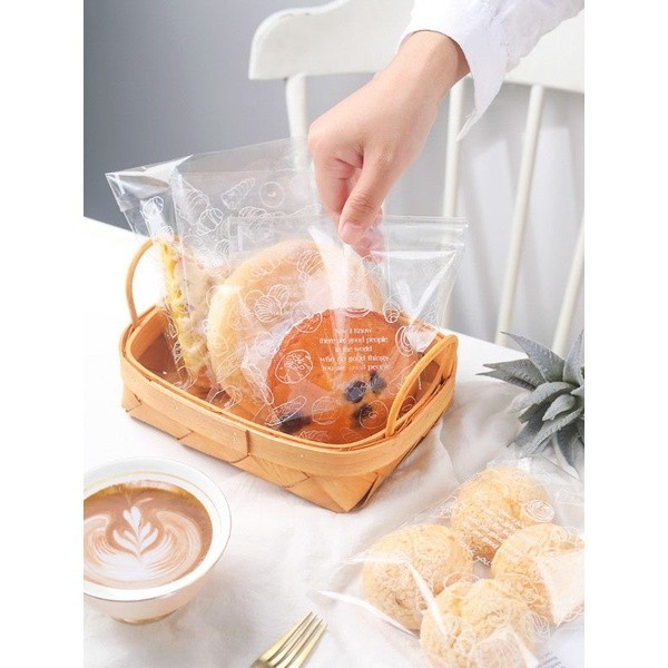 Jual 100pcs plastik roti opp plastik roti motif tebal plastik donat kue ...