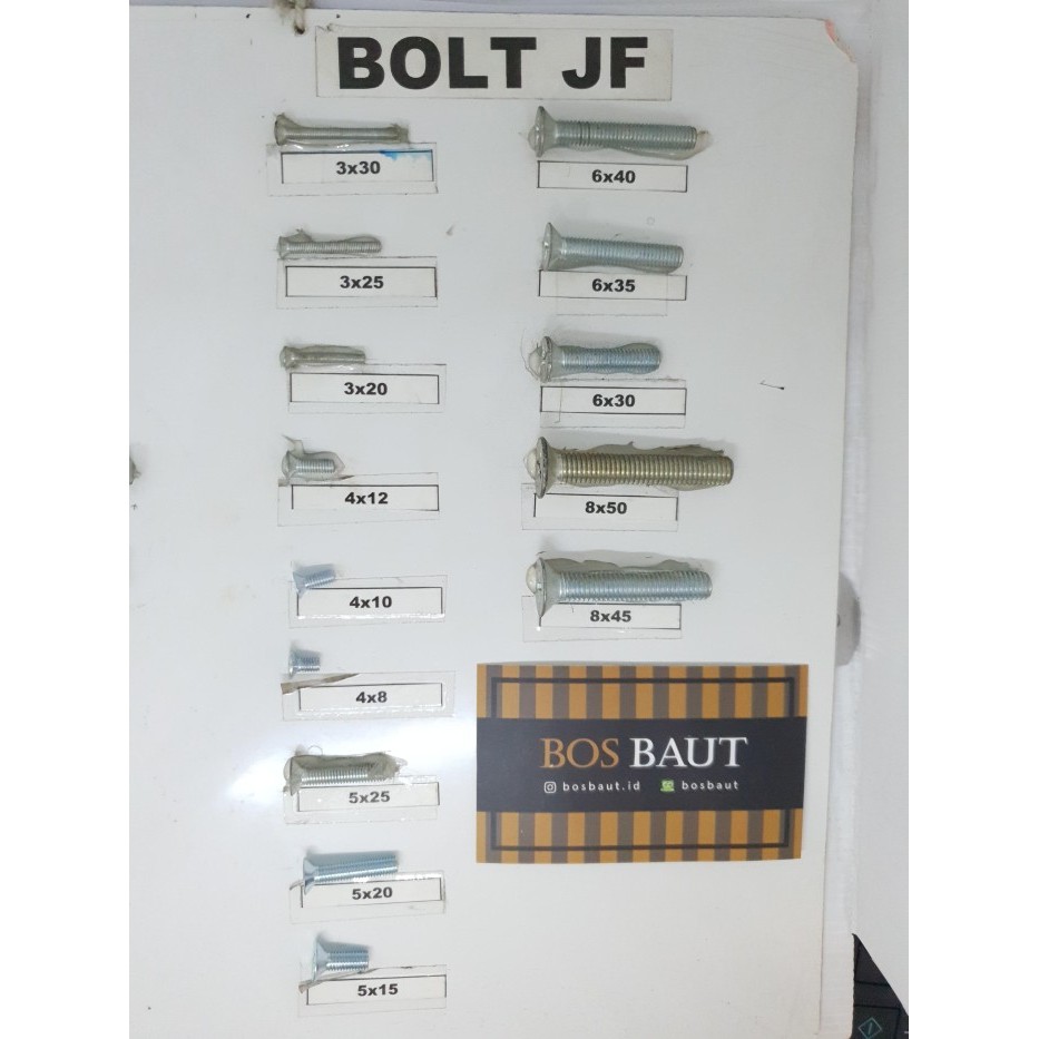 Jual Baut JF, Baut Obeng Plus Ukuran M 6 x 10 P1.00 Besi Putih ISI 10 ...