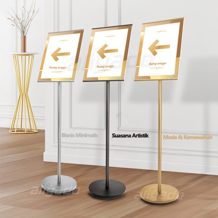 Jual Standing Sign Frame Floor Standing Acrylic Papan Tiang Antrian ...