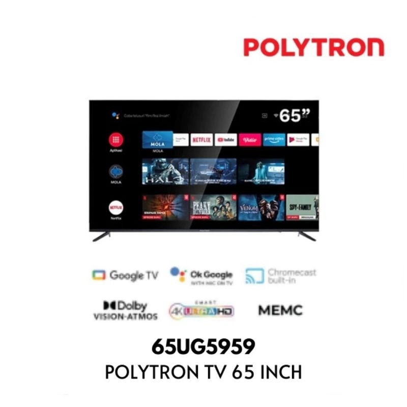 Jual TV POLYTRON 65inch PLD 65UG5959 4K UHD HDR Smart Google TV 65 Inch ...