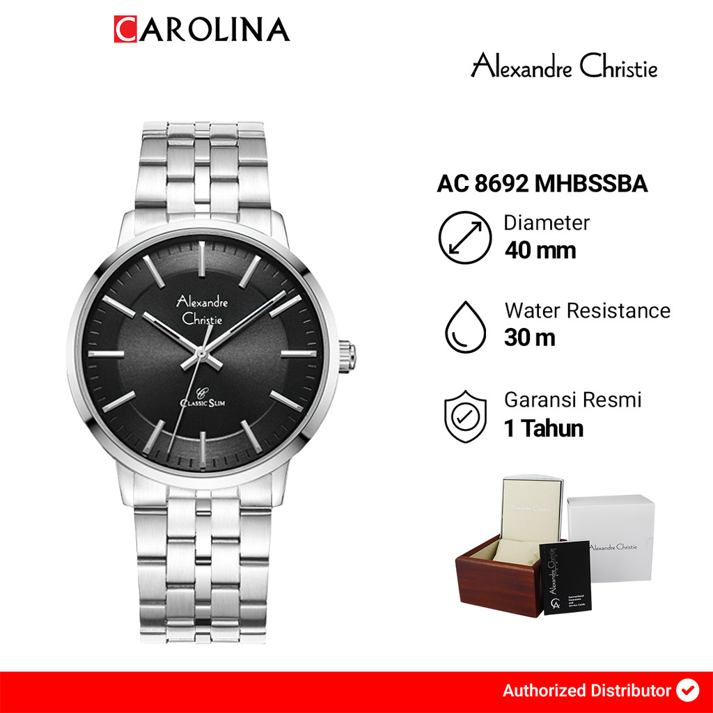 Jual Jam Tangan Pria Alexandre Christie Classic Slim AC 8692 MHBSSBA ...