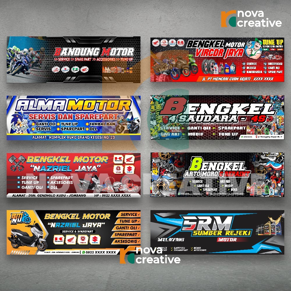 Jual Cetak Banner Bengkel Motor Dan Tune UP Banner Custom Free Desain ...