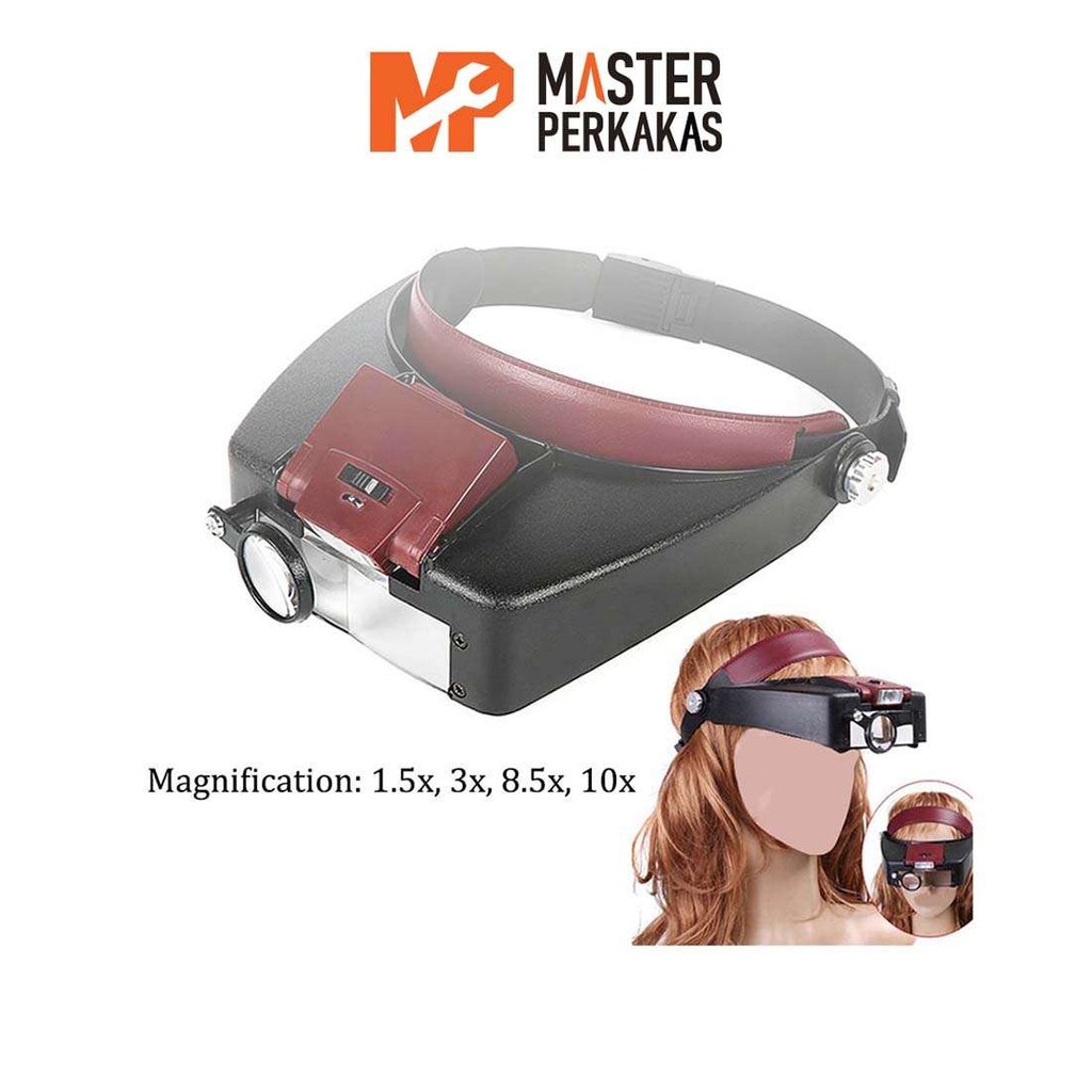 Jual Kacamata Pembesar LED AB67 MP / Kaca Mata Servis / Lampu Reparasi ...