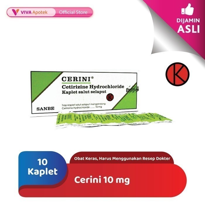Jual Cerini 10 mg / Cetirizine / Alergi / Gatal (10 Kaplet) | Shopee ...