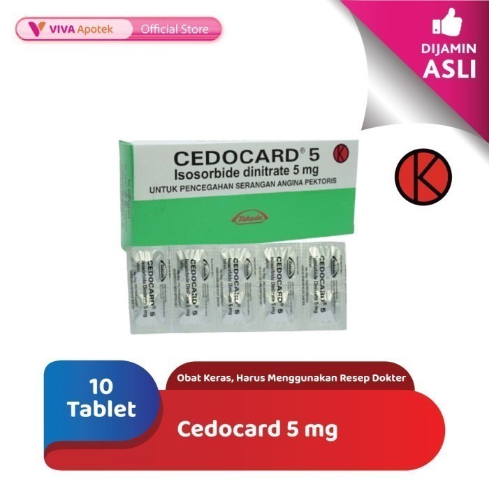Jual Cedocard 5 mg / Isosorbide Dinitrate / Nyeri Dada / Angina (10 ...