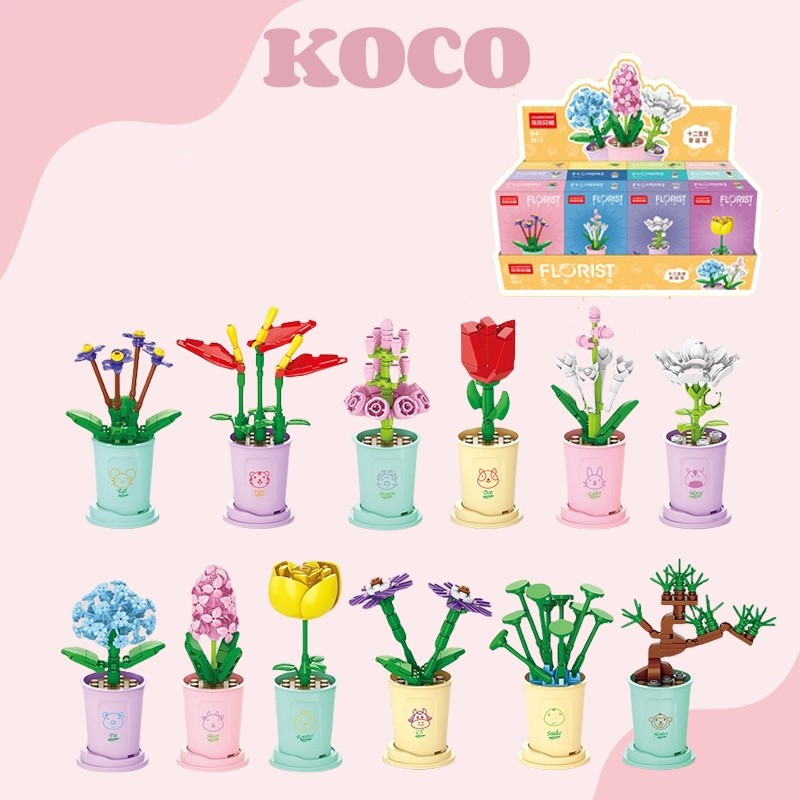 Jual KOCO Pot Tanaman Blok Bangunan Mini Mainan Edukatif DIY Balok ...