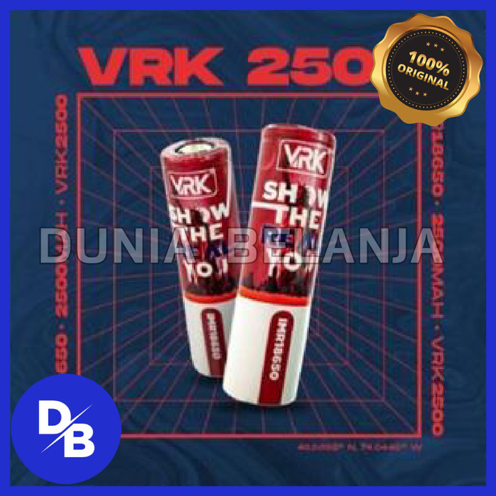 Jual Vrk Battery 18650 2500Mah 35A 3.7V, Baterai Vrk 2500 Mah Original ...