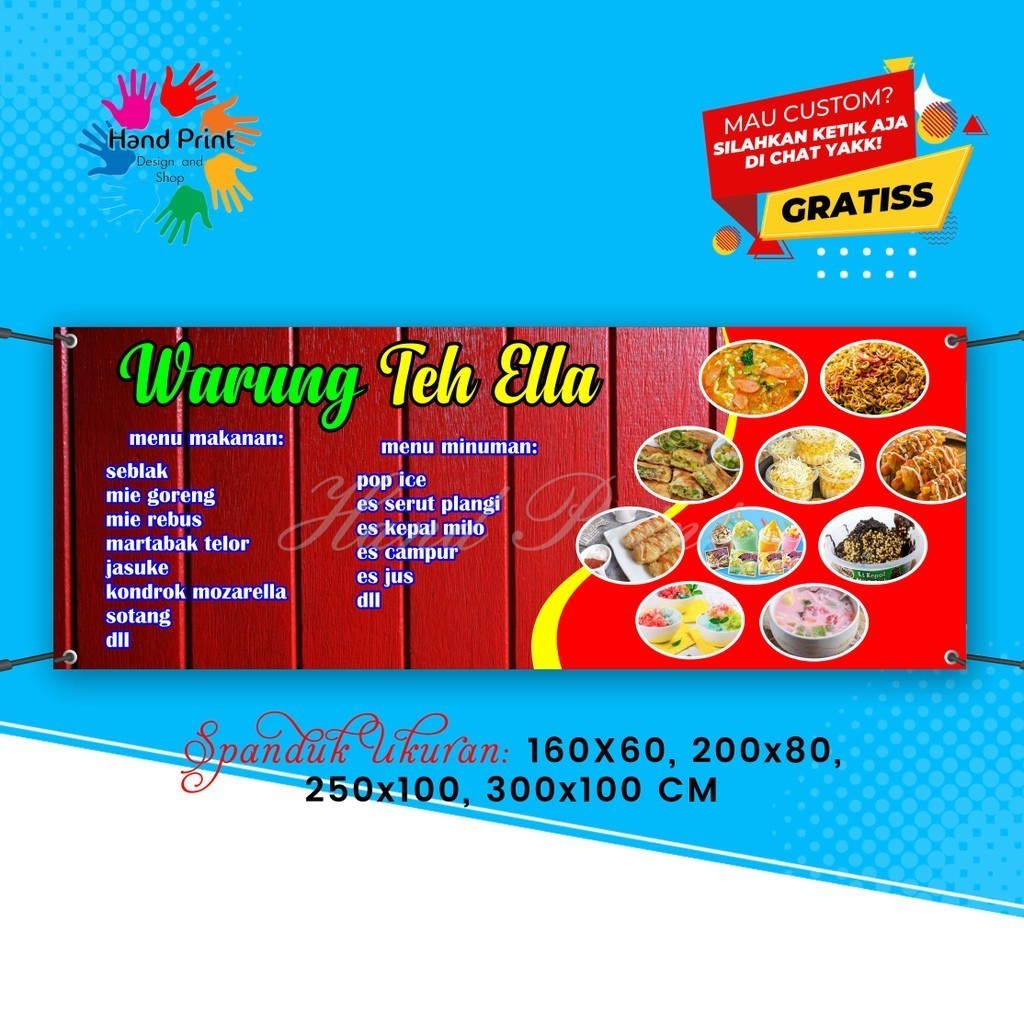 Jual SPANDUK BANNER Warung Makanan Dan Minuman Merah MMT Spanduk Custom ...