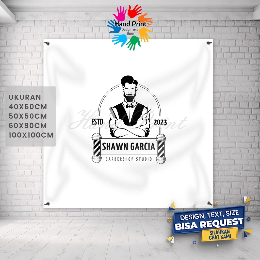 Jual Spanduk Banner MMT Vintage Barbershop Pangkas Rambut Cukur Rambut ...